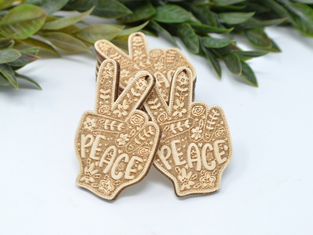 Peace Sign Wood Earring Blanks, Baltic Birch, Supplies for Jewelry ...
