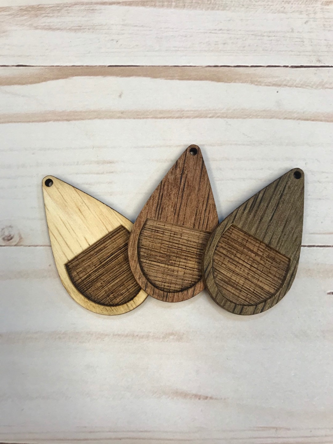 Wood Bezel in Bulk Teardrop Dangle Drop Earring Wooden Inset Tray - Etsy