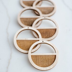 Raw Wood Unfinished Bezel for Jewelry Making Circle Dangle Drop Earring ...