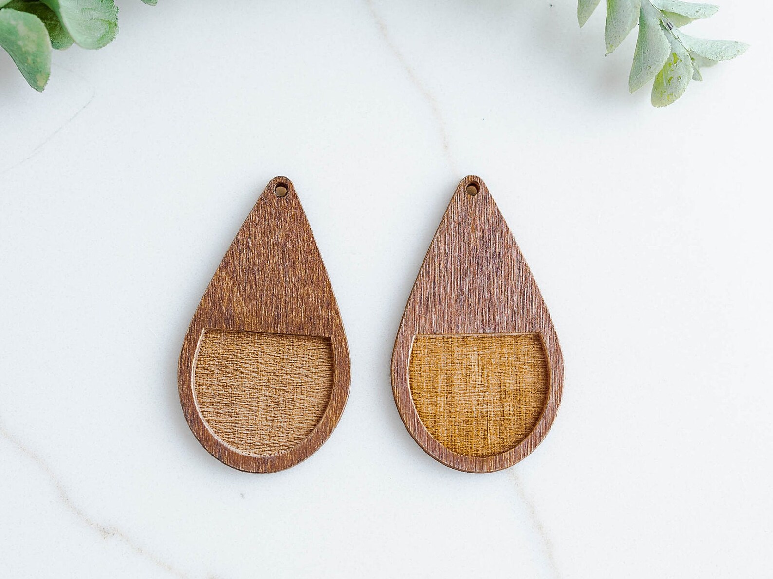 Wood Bezel in Bulk Teardrop Dangle Drop Earring Wooden Inset - Etsy