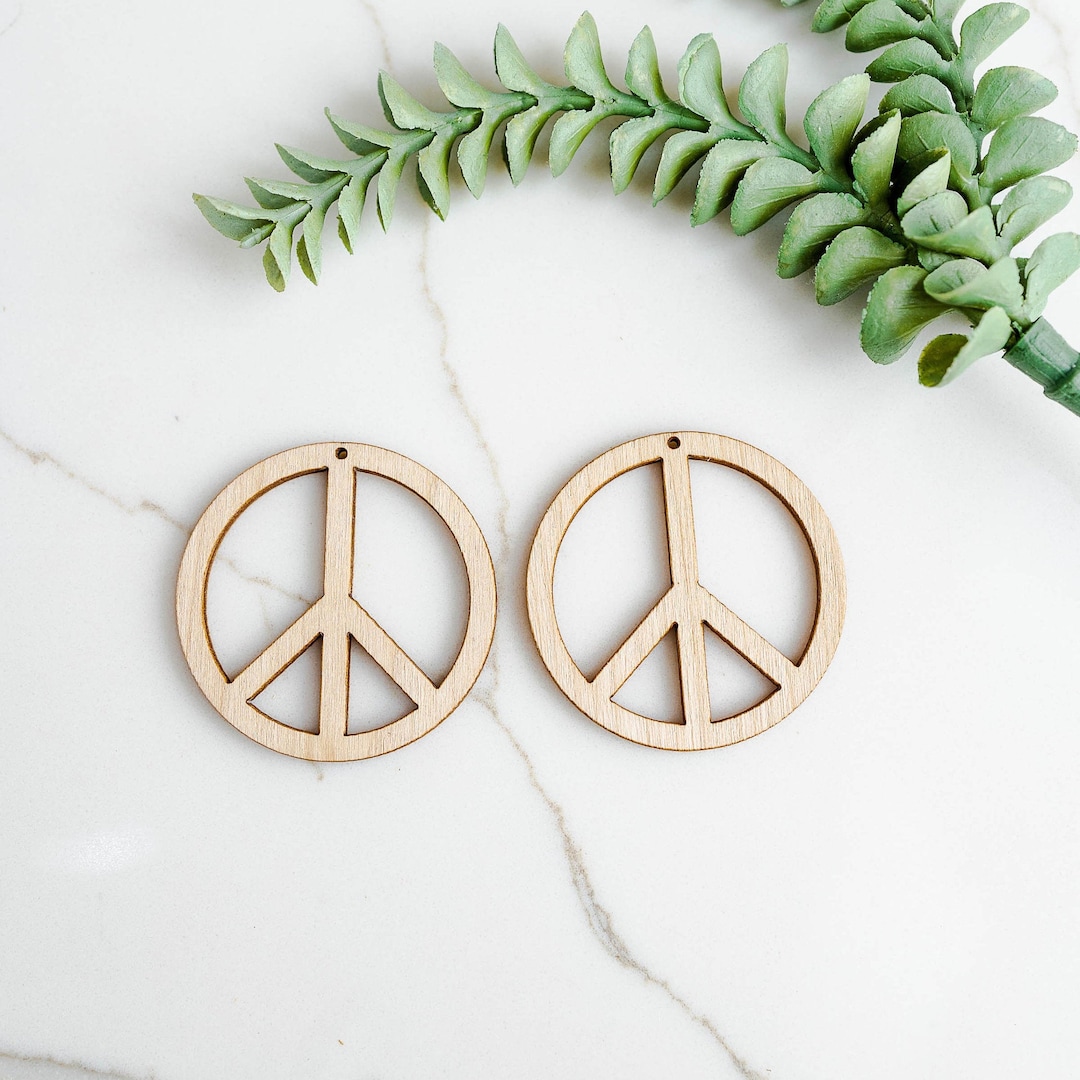 Peace Sign Wood Earring Blanks: Boho Jewelry Supplies - Etsy