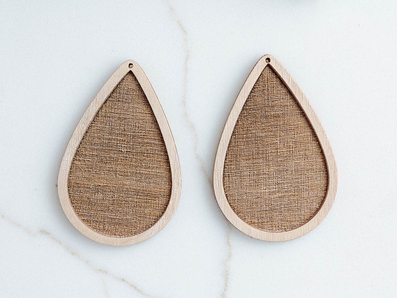 Teardrop Frame Bezel Wood Earring Blanks Free Matching SVG - Etsy