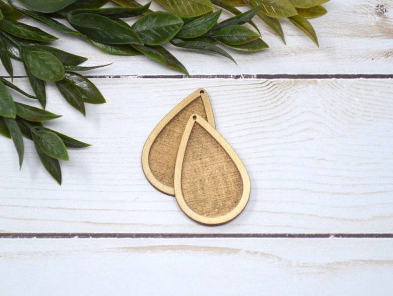 Small Wood Bezel Frame Resin or Faux Leather Bezel Teardrop - Etsy