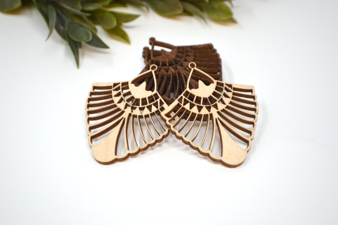 Boho Fächer Holz Ohrring Rohlinge, Laser graviert, Zubehör für ...