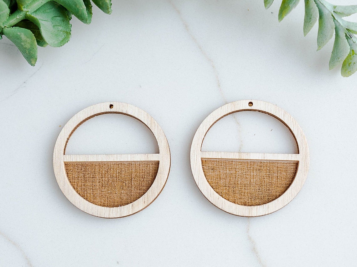 Raw Wood Unfinished Bezel for Jewelry Making Circle Dangle | Etsy