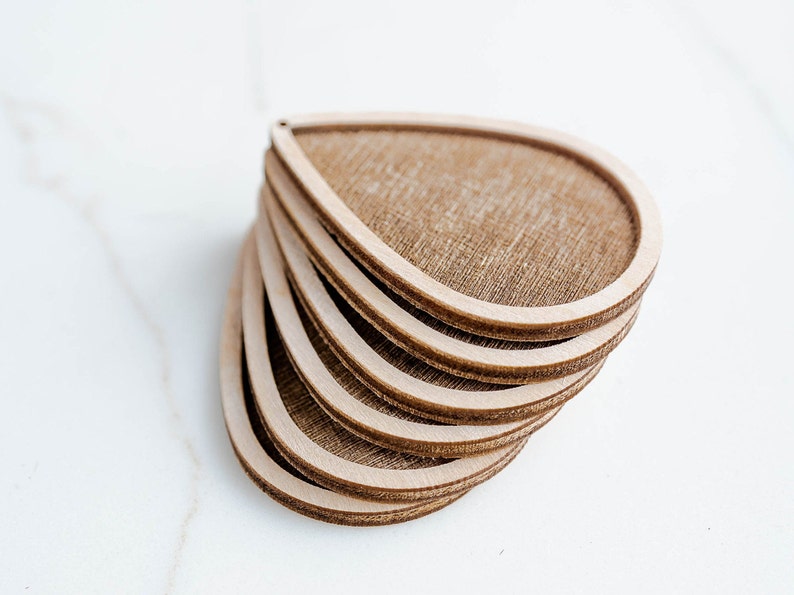 Teardrop Frame Bezel Wood Earring Blanks Free Matching SVG - Etsy