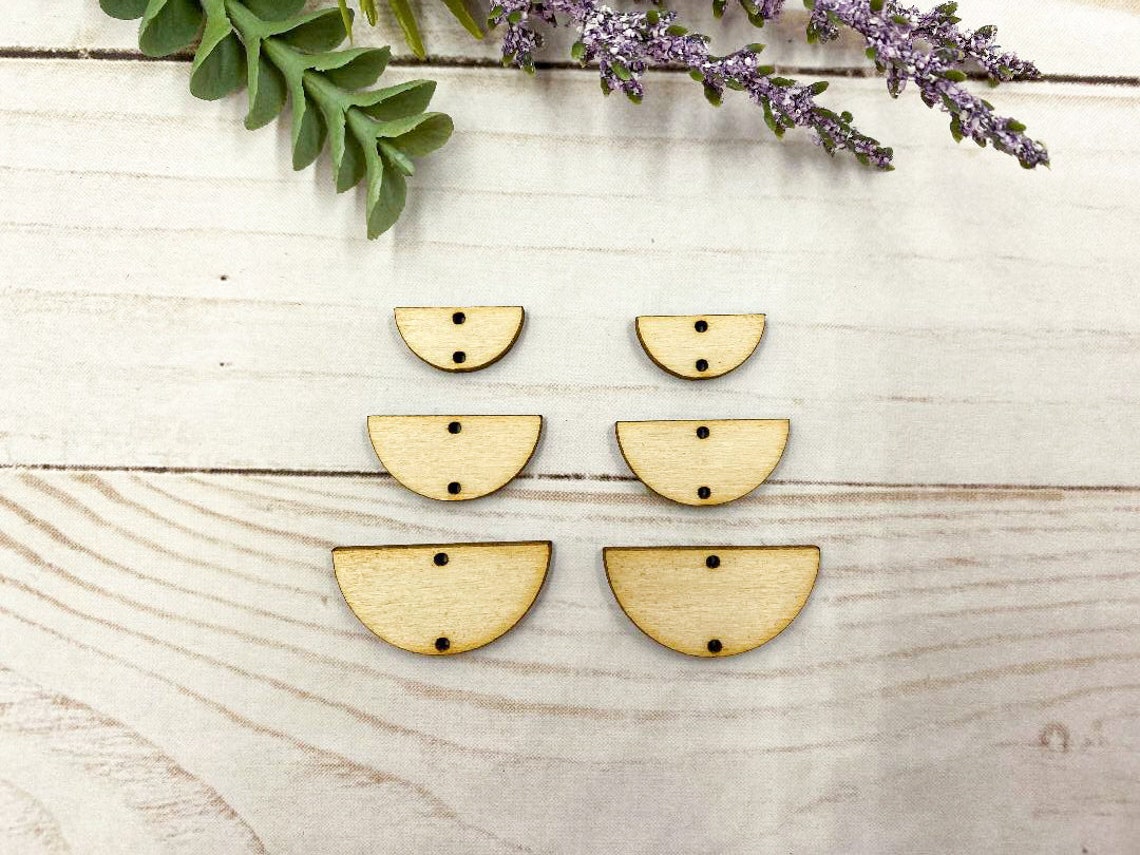 Geometric Half Circle Earring Connectors Natural Wood Blanks - Etsy