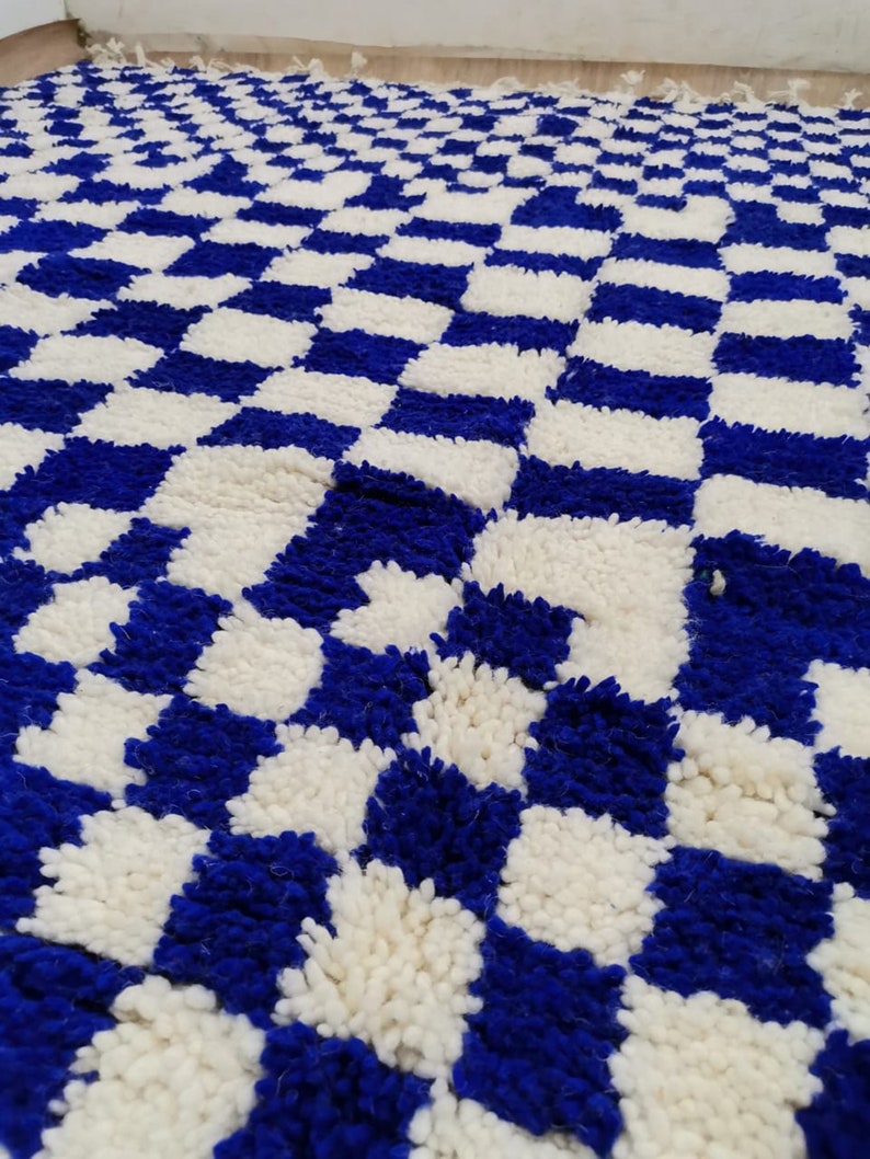 Large Checkered Area Rug Moroccan Checkerboard Rug - Etsy