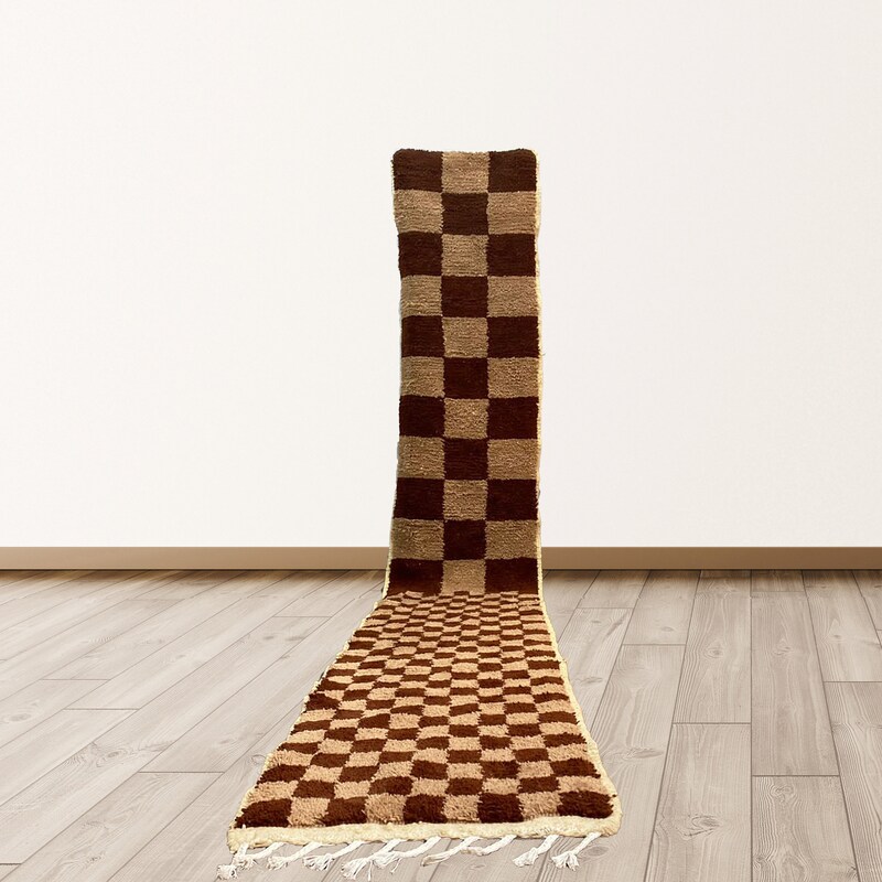 Checkered Rug Runner - Etsy
