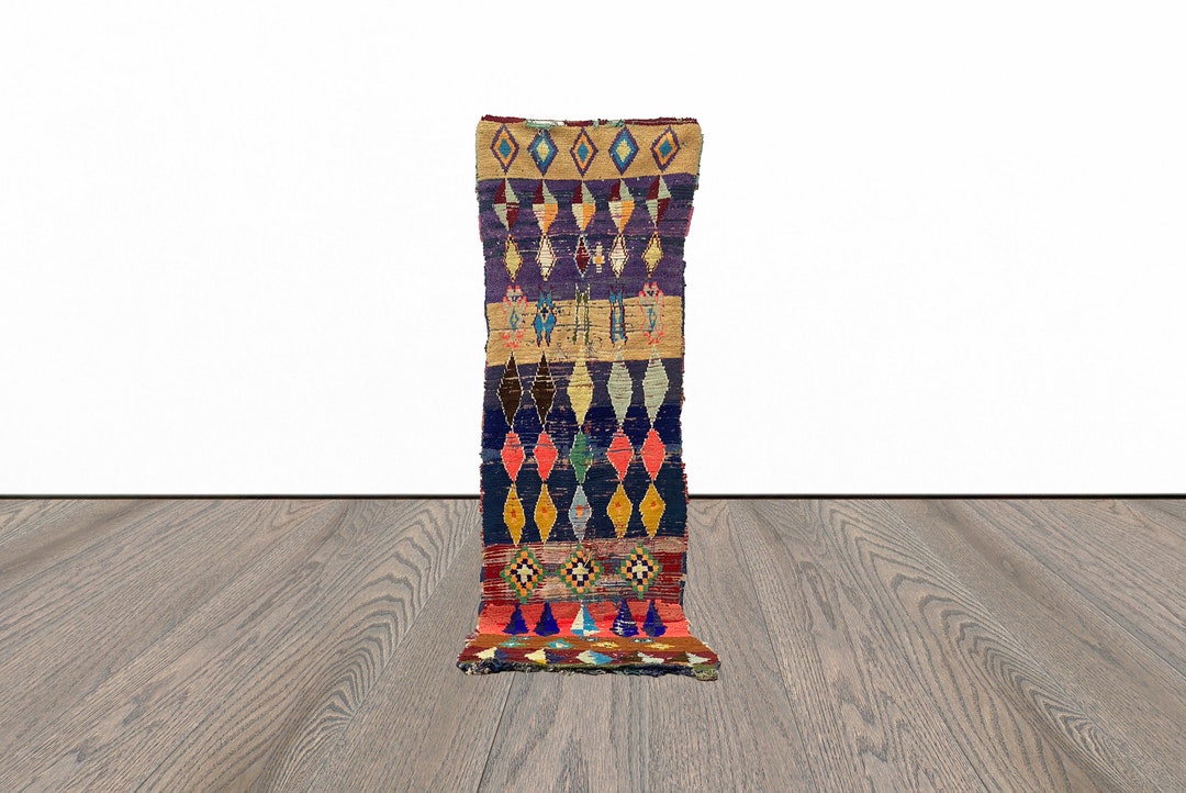 Colorful Moroccan Runner Rug, 2x9 Feet Vintage Entryway Runner Rug ...