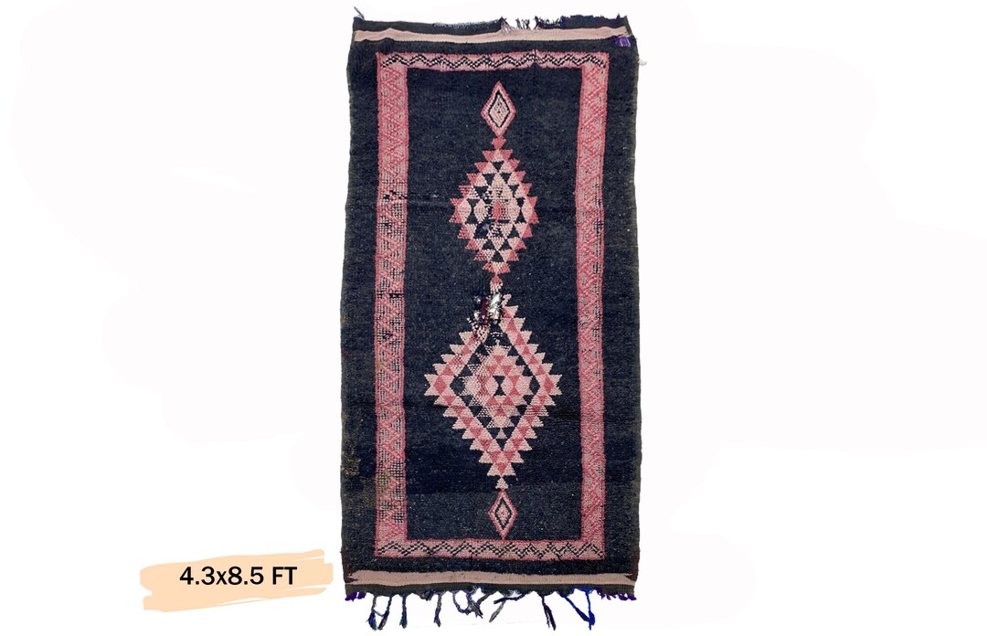 Unique Moroccan Wool Vintage Area Rug 4x9, Boho Home Decor. - Etsy