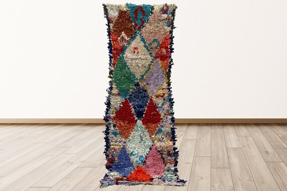 2x7 foot Boucherouite narrow Rugs tribal Morocco Azilal Moroccan Berber ...