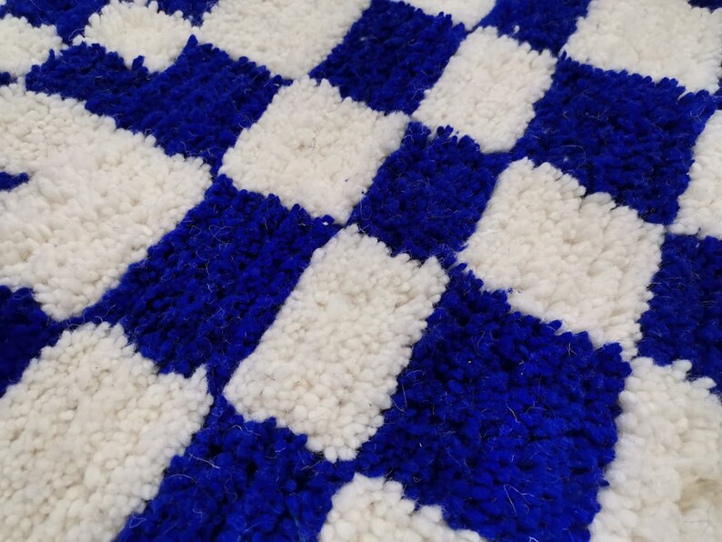 Large Checkered Area Rug Moroccan Checkerboard Rug - Etsy