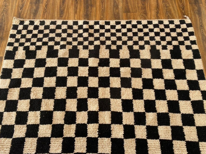 Black and White Checkered Rug Checkered Moroccan Rug. - Etsy