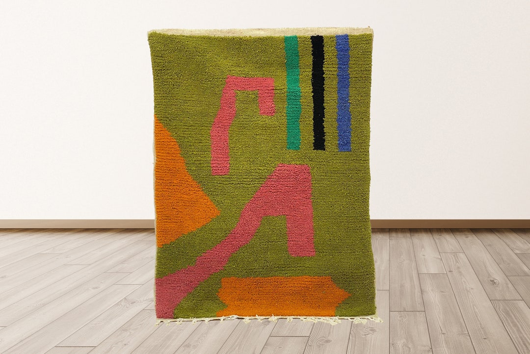 Abstract Colorful Moroccan Rug: Berber Wool Berber Area Rugs - Etsy