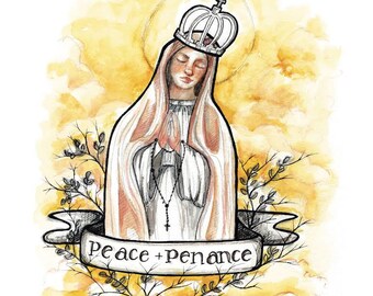 Our Lady of Fatima Drawing - Etsy