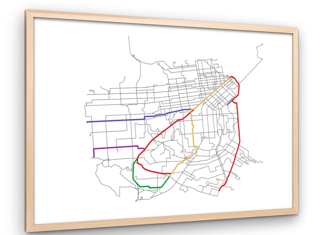 San Francisco MUNI Transit Printable Map - SF Train and Bus System ...
