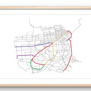 San Francisco MUNI Transit Printable Map - SF Train and Bus System ...