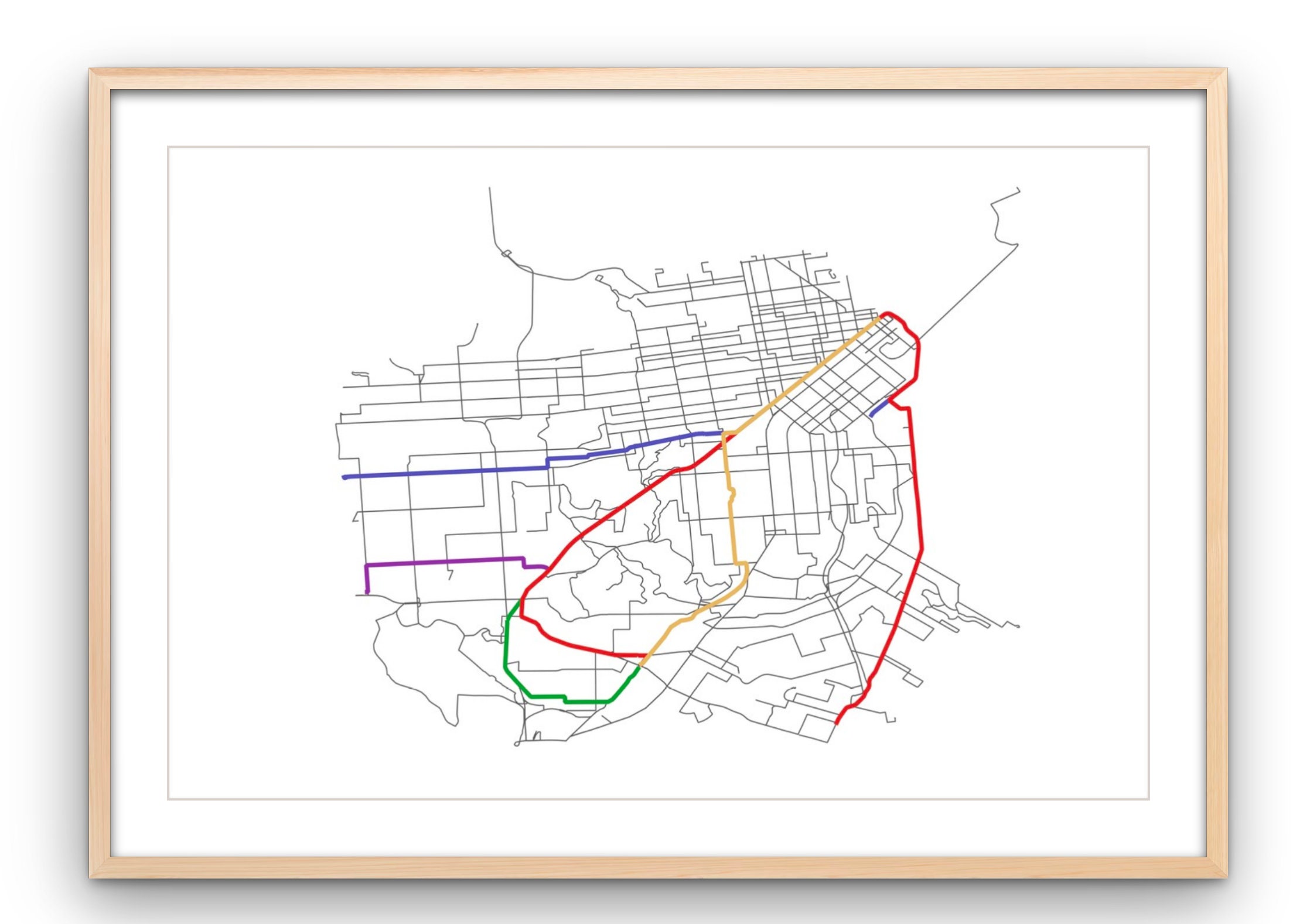 San Francisco MUNI Transit Printable Map - SF Train and Bus System ...