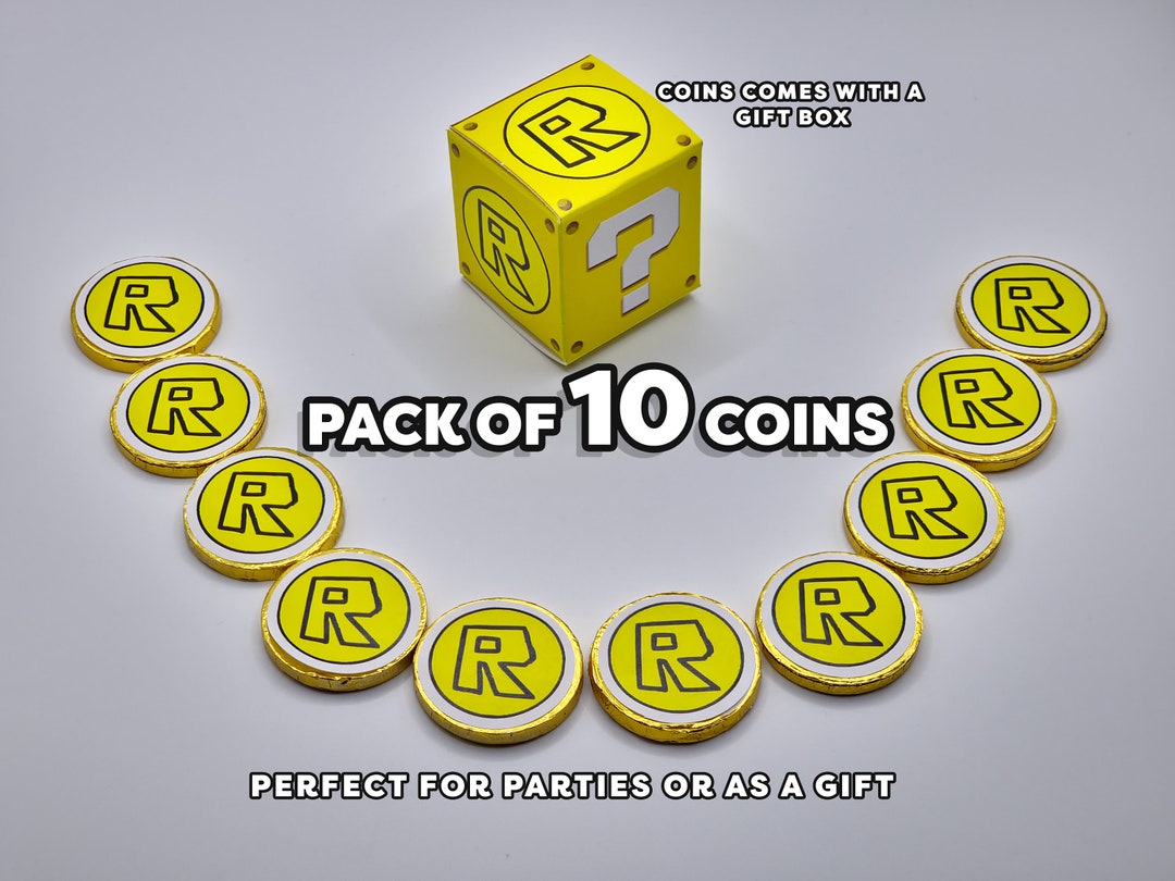 Roblox Themed Milk Chocolate Gold Coins in a Gift Box, Pack of 10 - Etsy UK