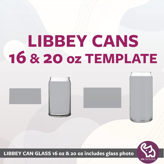 Set of 2 Can Shaped Glass Templates 16oz & 20oz Libbey Full - Etsy