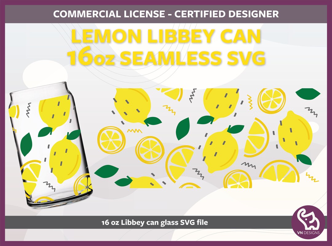 LEMON LIBBEY CAN | Lemons Svg, Fruit Svg Libbey 16oz Beer Can Glass Svg ...