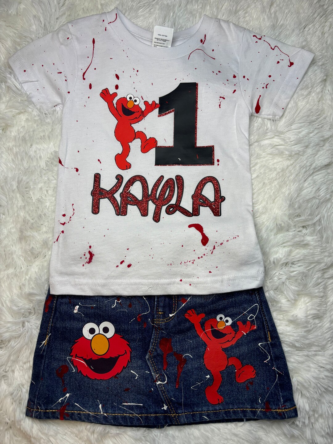 Elmo Sesame Street Outfit, Elmo Matching Shirts, First Birthday Outfit ...