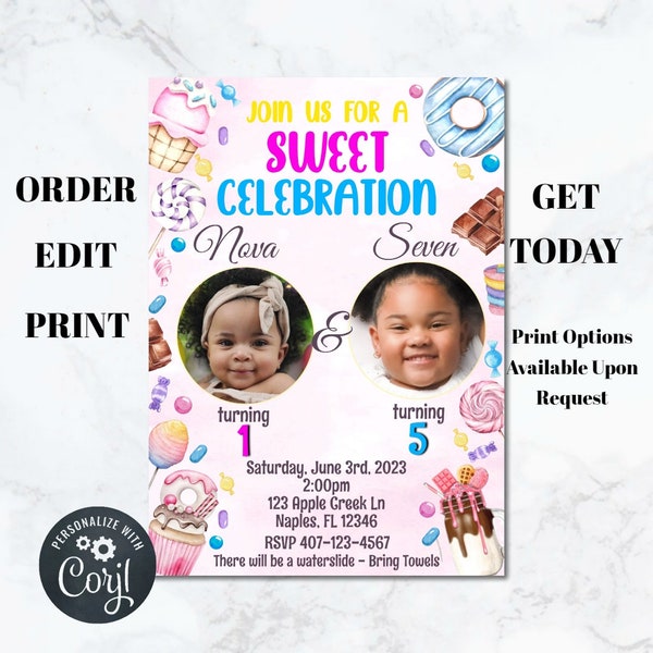 Duo Birthday Invitation - Etsy