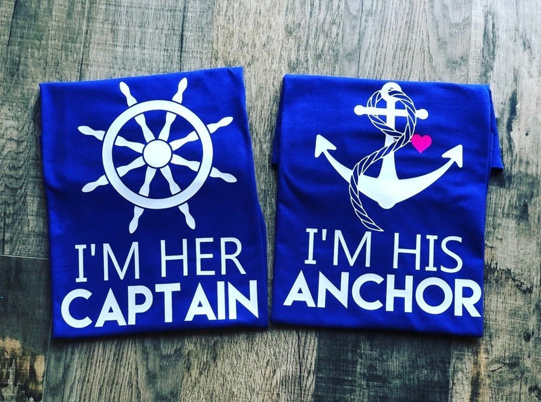 Captain and Anchor Bundle Couples Shirts, His and Hers - Etsy