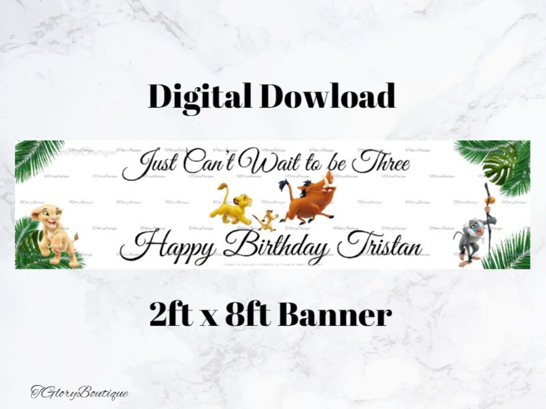 Lion King Banner, Simba Birthday Sign, Safari Theme, Editable Templates ...