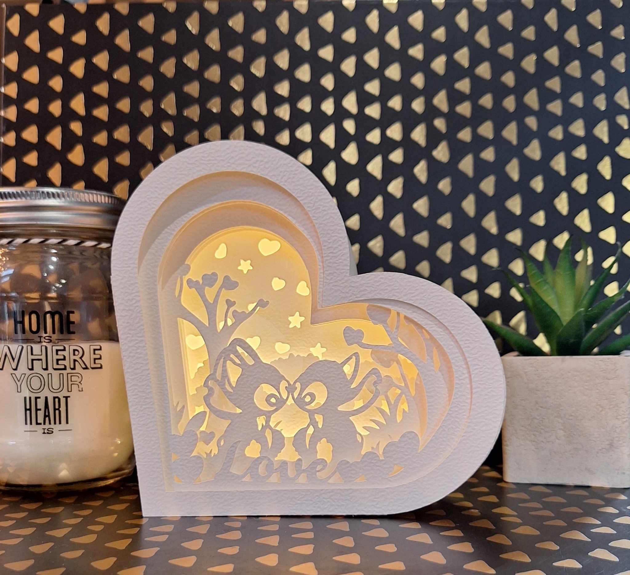 Stitch and Angel Heart Light Box - Etsy