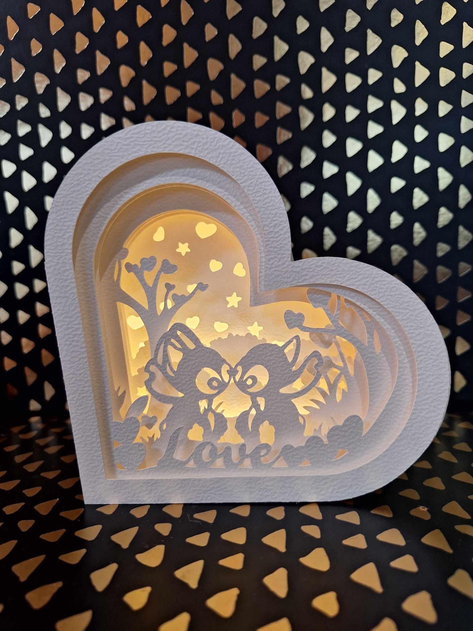 Stitch and Angel Heart Light Box - Etsy