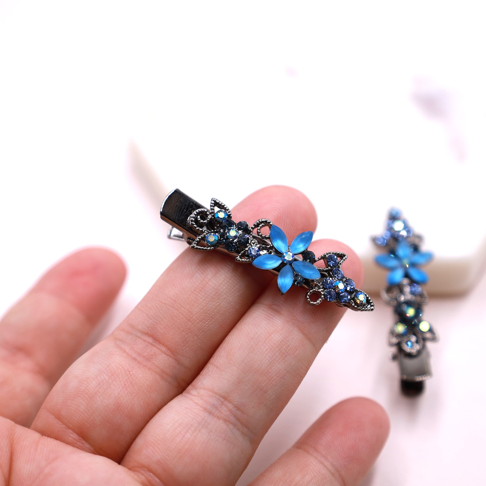 Crystal Flower Alligator Hair Clips: Mother of the Bride Hair ...