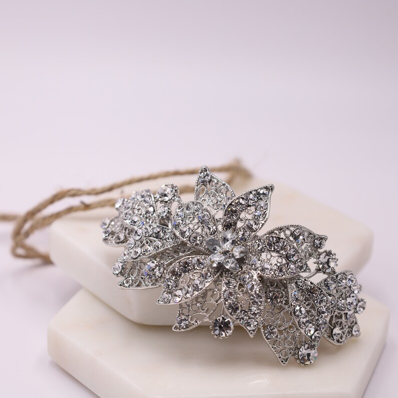 Crystal Barrette Hair Piece Bridal Barrette Crystal - Etsy