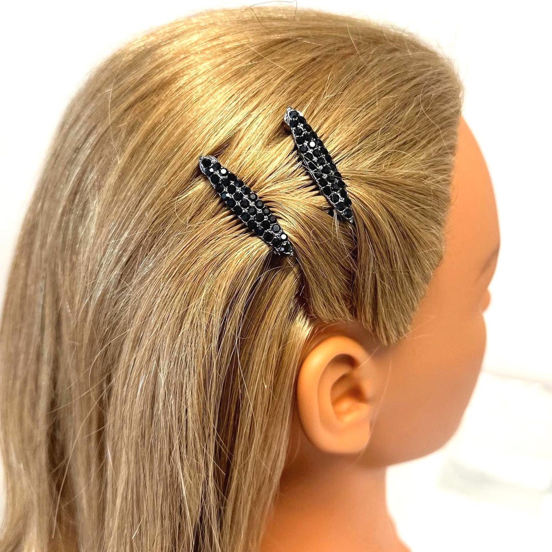 Magnetic Crystal Barrettes: Fine Hair Clips, Wedding Hair Accessory - Etsy