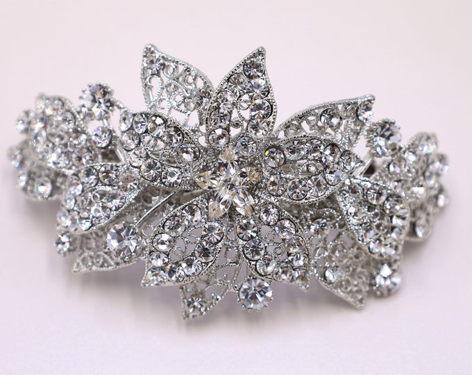 Crystal Barrette Hair Piece Bridal Barrette Crystal - Etsy
