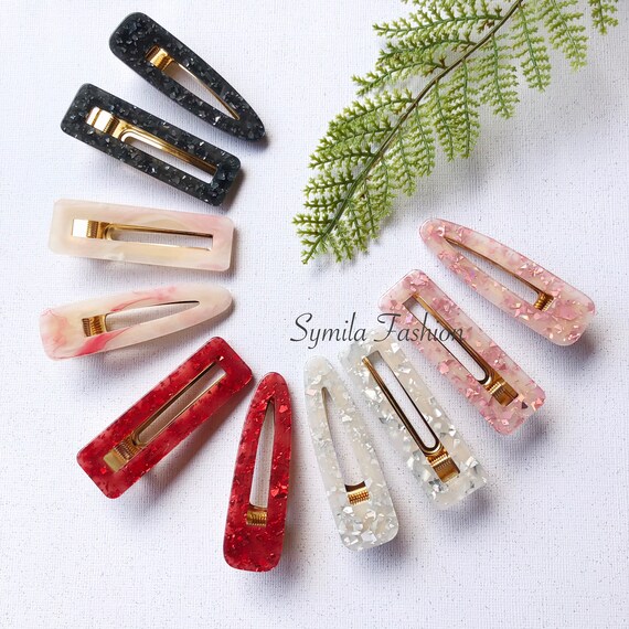 Resin Hair Clips Hair Clip For Women Geometric Acrylic | Etsy