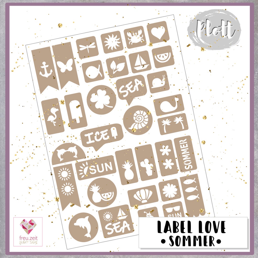 Plotter File SVG. DXF Label Love SEASONS Summer 34 Labels/patches - Etsy