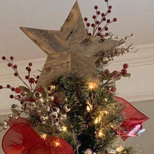 Christmas Tree Topper Star Scandi Christmas Engraved Custom - Etsy