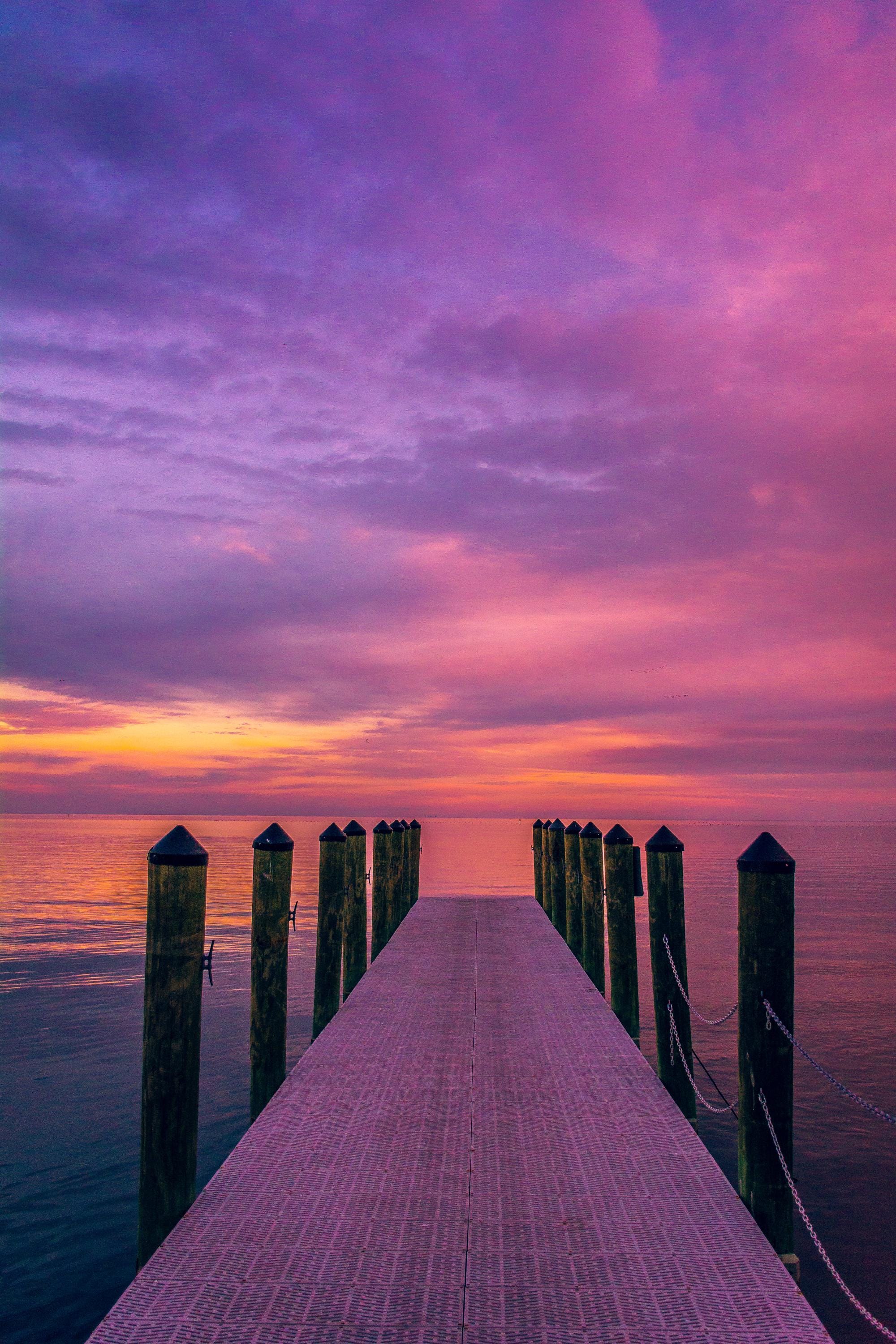 Cedar Key Florida: Purple and Pink Pier Sunset Print - Etsy