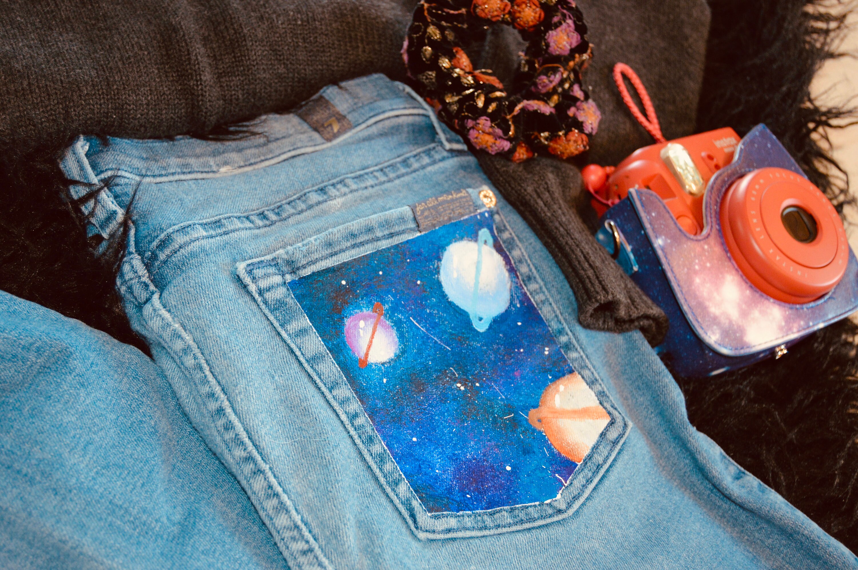Galaxy / Cloudy Sunset Custom Painted Denim Jeans - Etsy