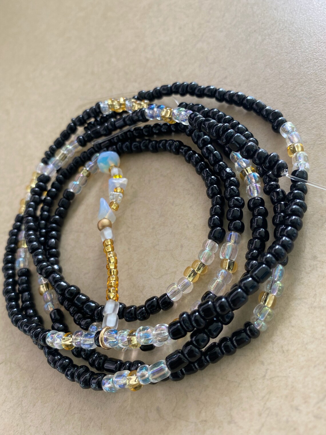 Crystal Waist Beadopalite Waist Bead Black Waist Beadwaist | Etsy
