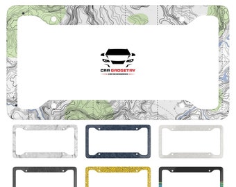 Topographic Map Metal License Plate Frame - Etsy