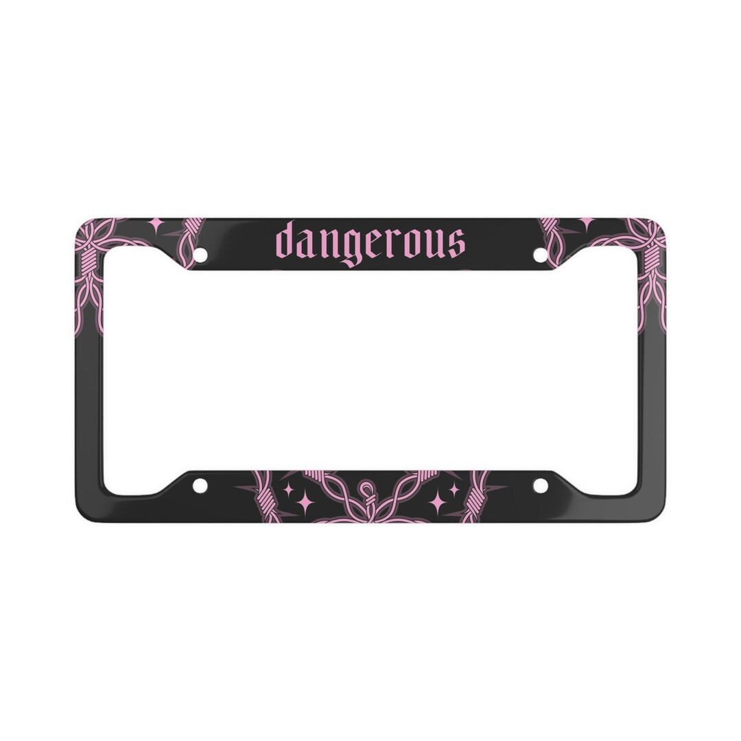 Dangerous Goth Girl License Plate Frame, Goth Car Accessories Trendy ...