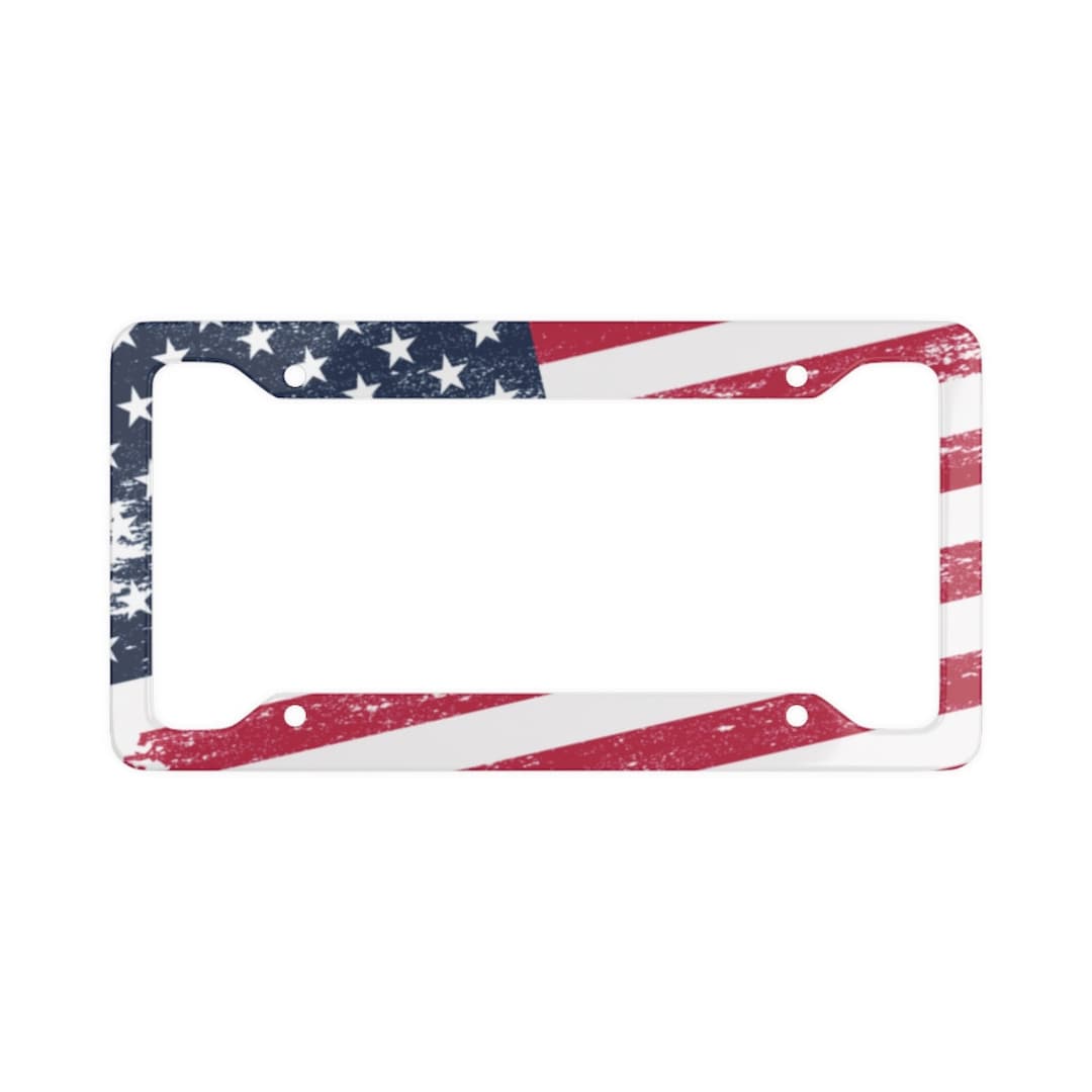 Grunge Style USA Flag License Plate Frame Custom Printed - Etsy