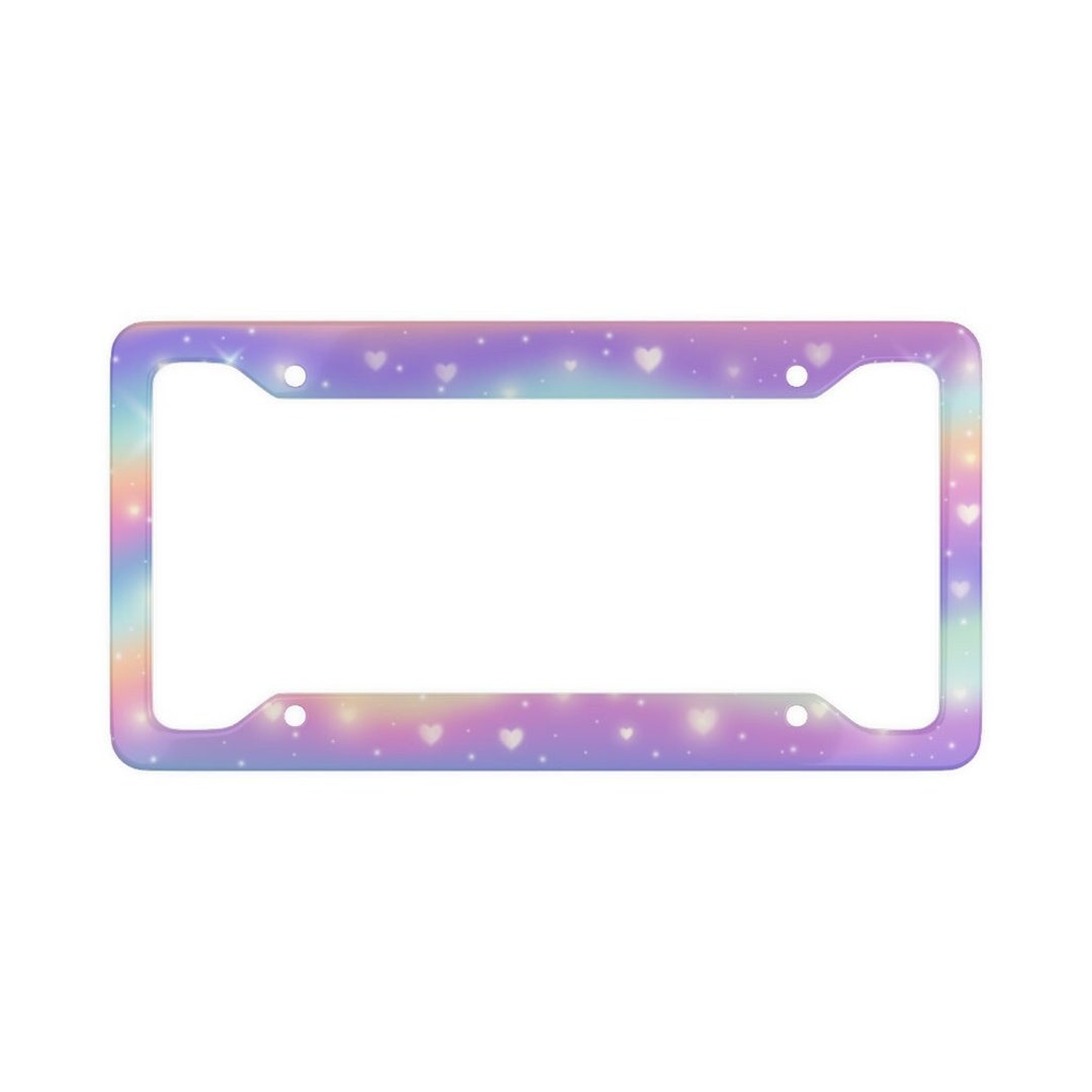 Cute Kawaii License Plate Frame, Custom Pastel Colors Kawaii Car ...
