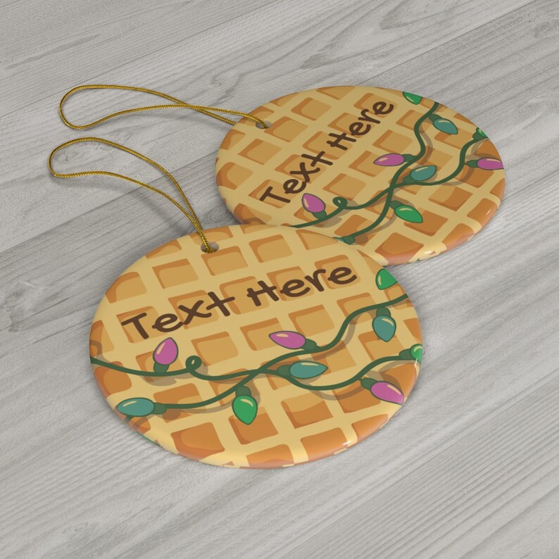 Stranger Waffle Garland Lights Personalized Ceramic Ornament - Etsy