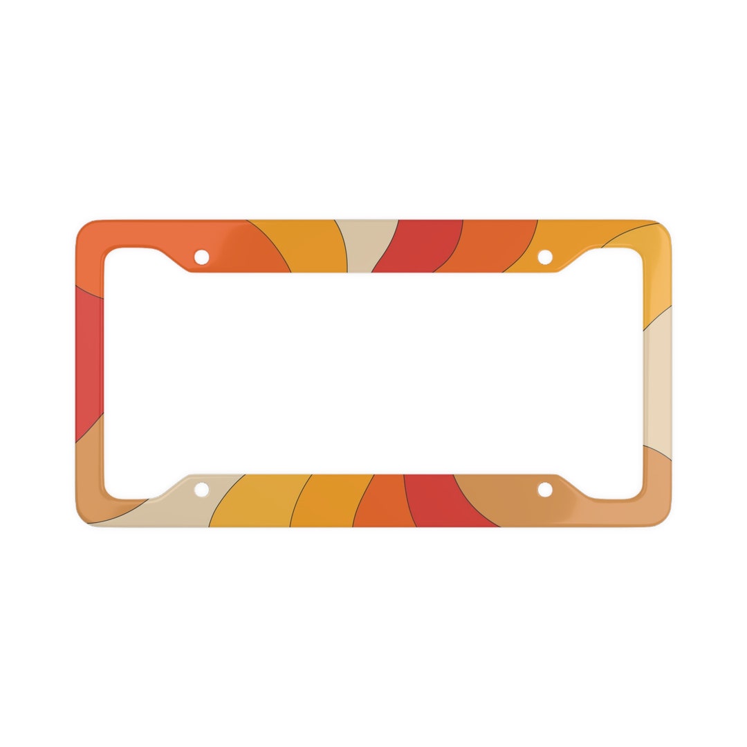 License Plate Frame 70s Retro Style Print Car Accessories - Etsy