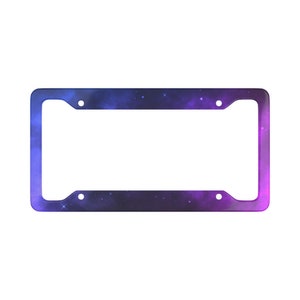 Space Galaxy Print License Plate Frame, Realistic Nebula and Shining ...