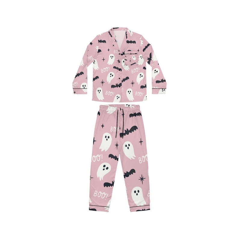 Scary Bat and Spooky Ghosts Pajamas Pink Hand Draw Style - Etsy